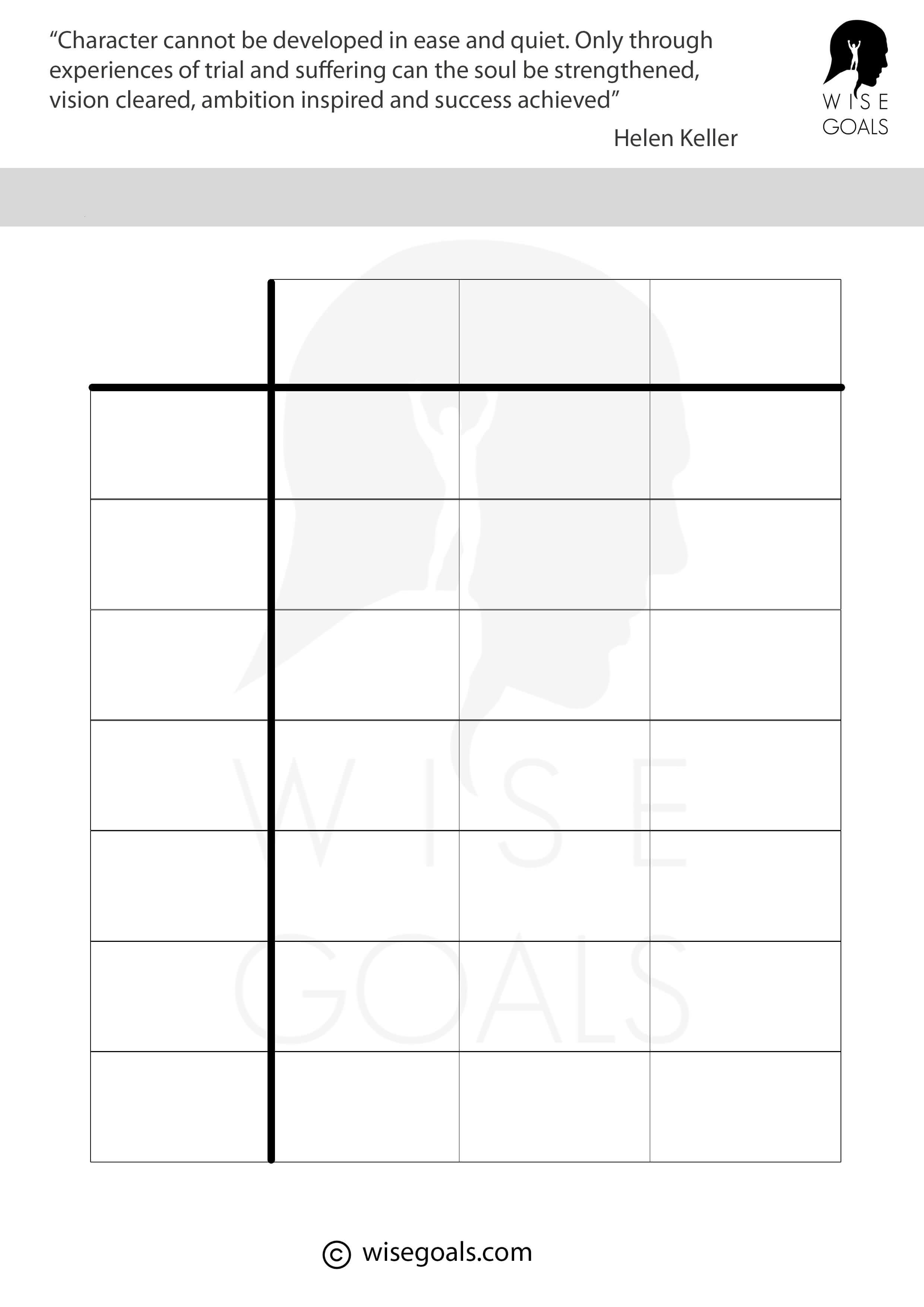 Goals Chart Template